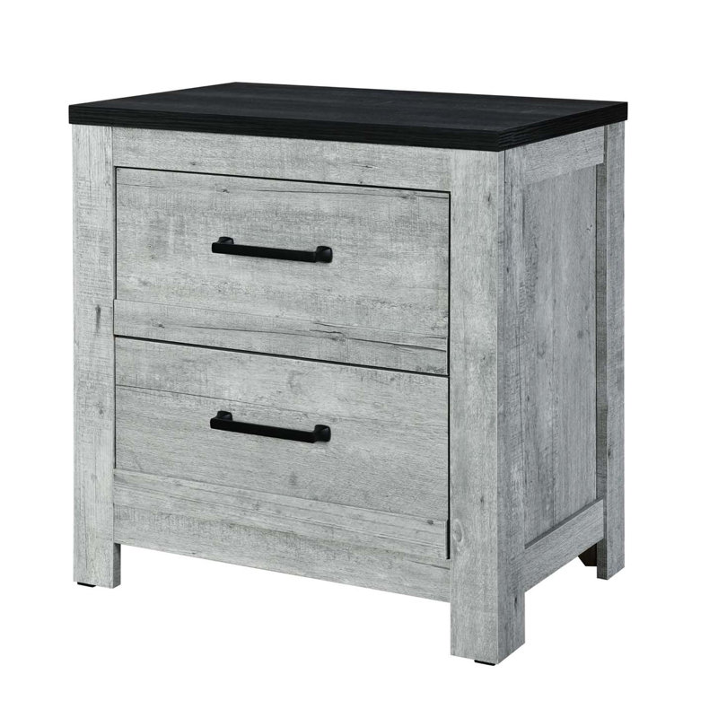 Rustic 2 Drawer Nightstand